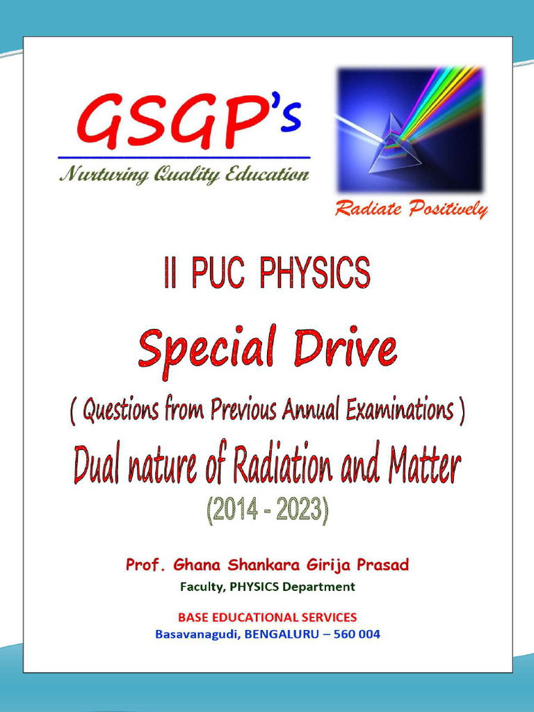 II Puc Physics - Special Drive (CH - 11) - Gsgp's - Print | PDF