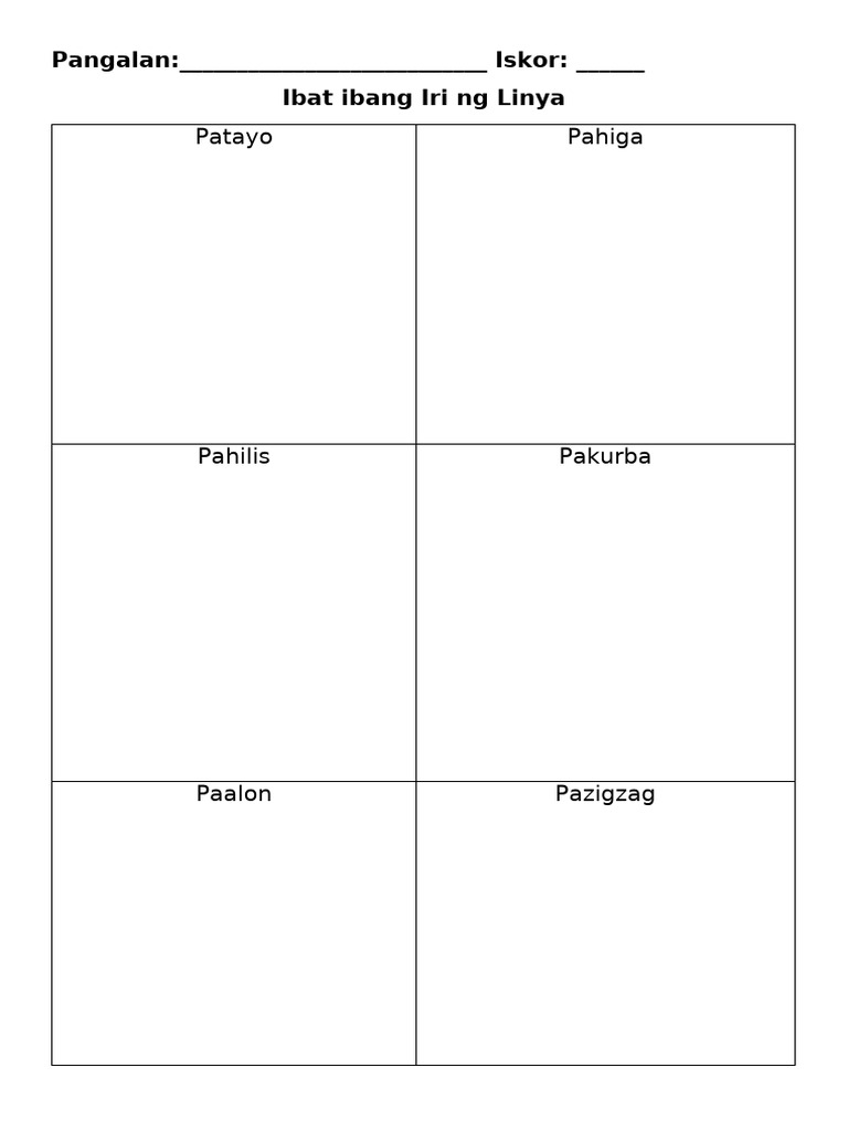 Ibat Ibang Uri NG Linya - Math Quiz Wwek 3 | PDF