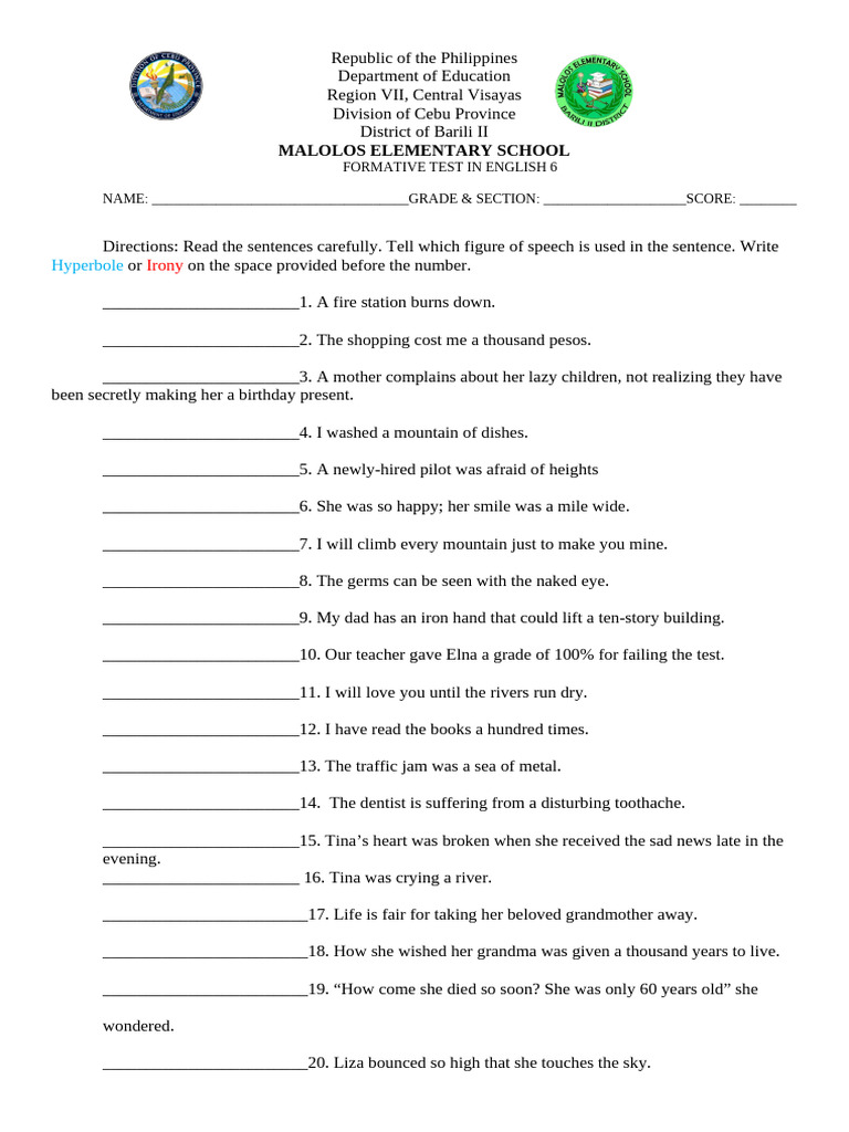 Formative Test 2 Englishq1 | PDF