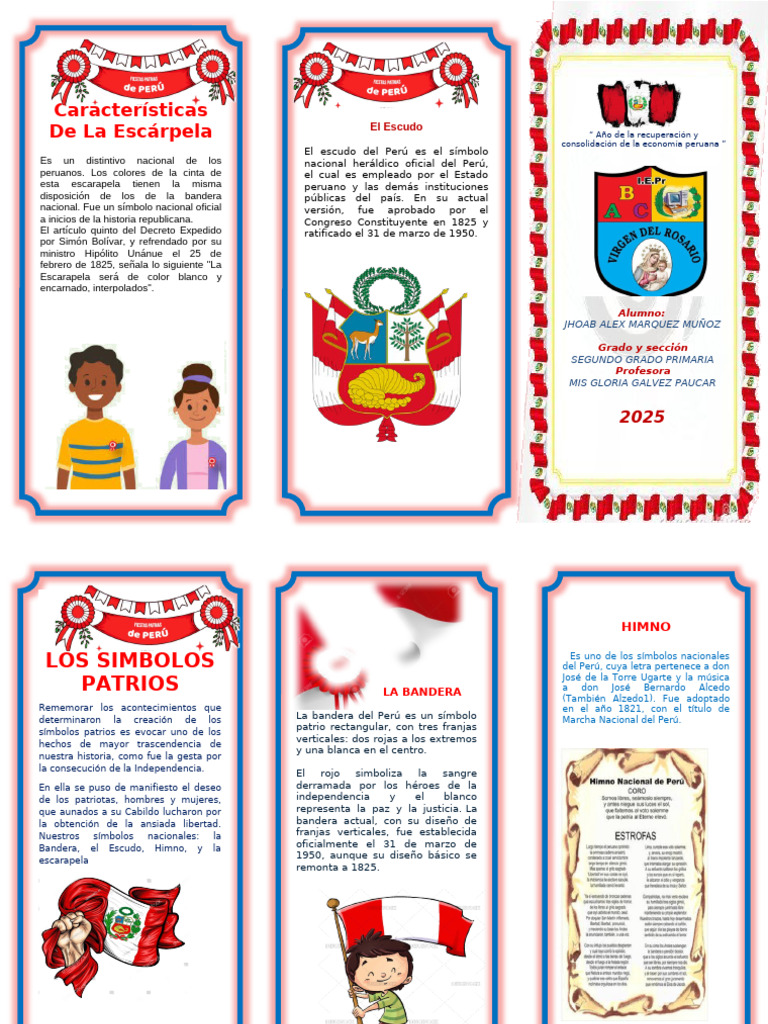 Triptico Los Simbolos Patrios | PDF | Perú | Símbolos nacionales