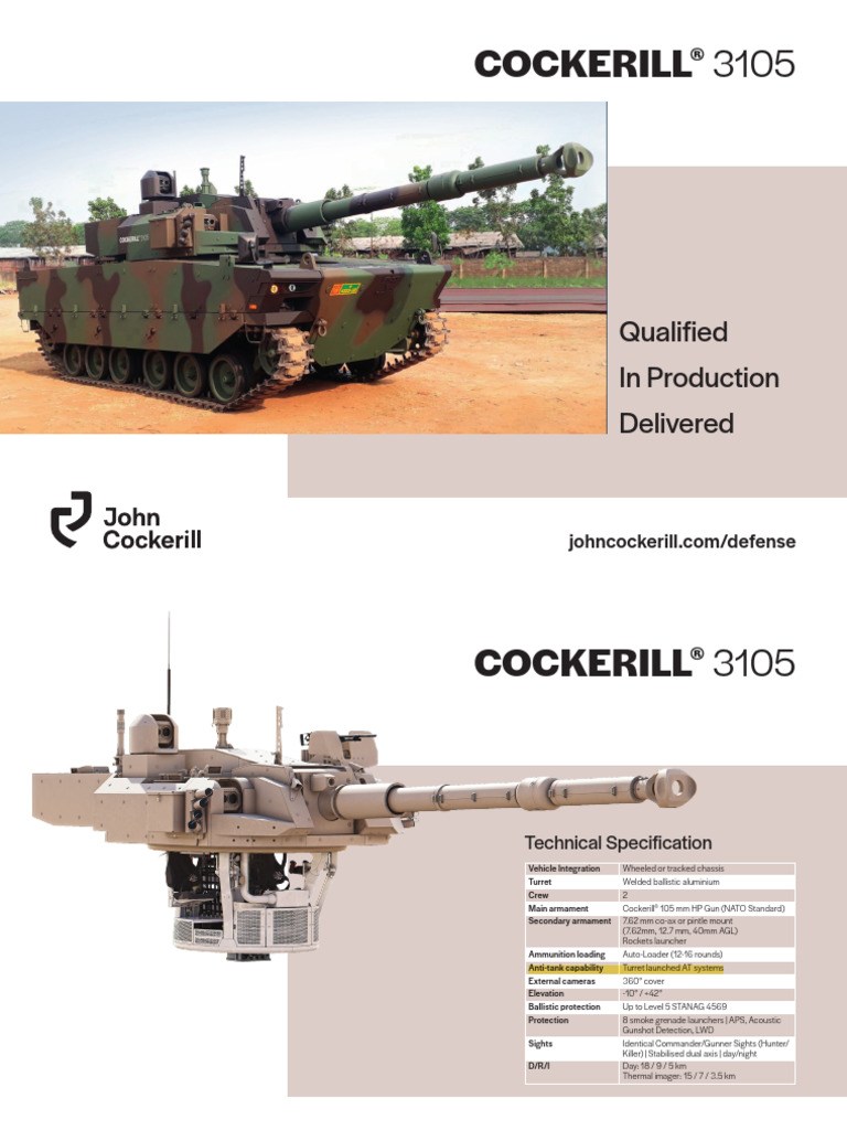 Cockerill 3105 Specsheet | PDF