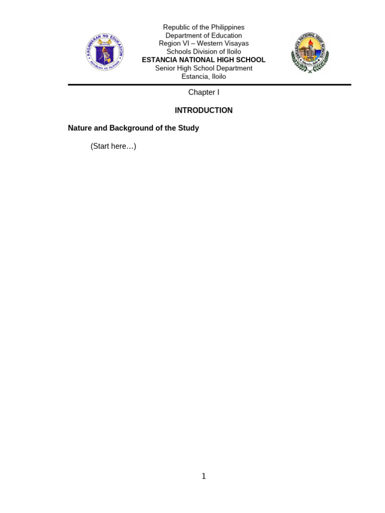 Chapter 1 Research Format | PDF