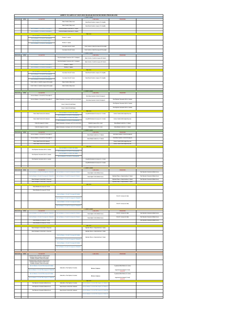2023-2024 Bahar Donemi Lisans Programi | PDF