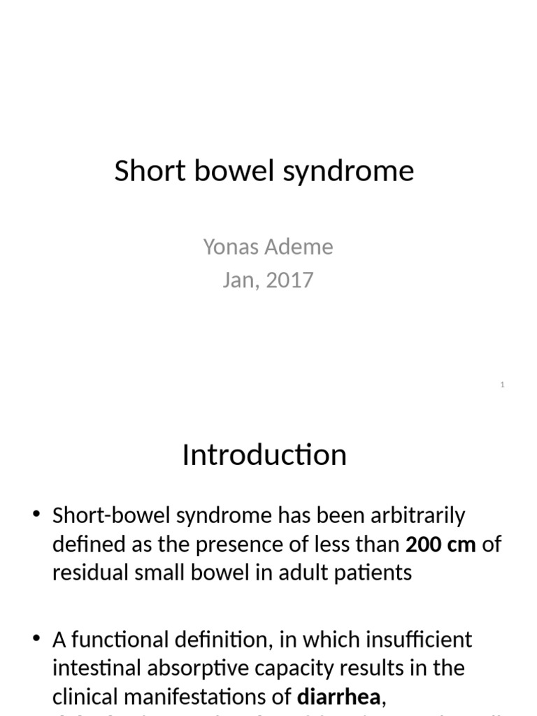 Overview of Short Bowel Syndrome | PDF | Medical Specialties ...