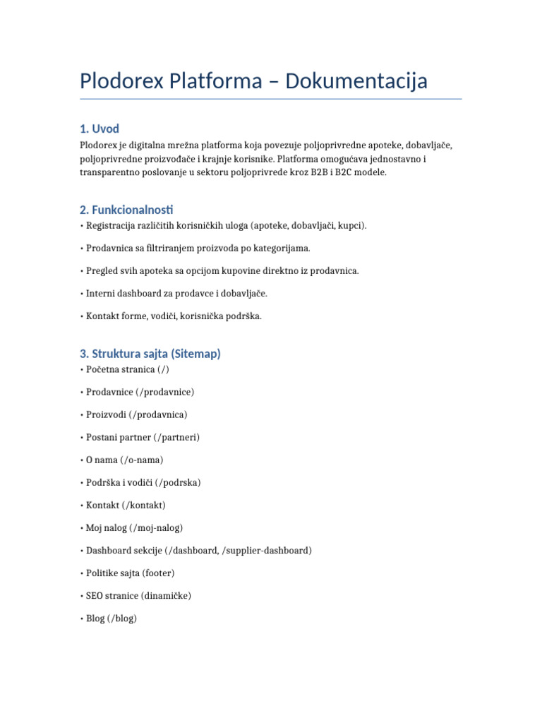 Plodorex Dokumentacija | PDF