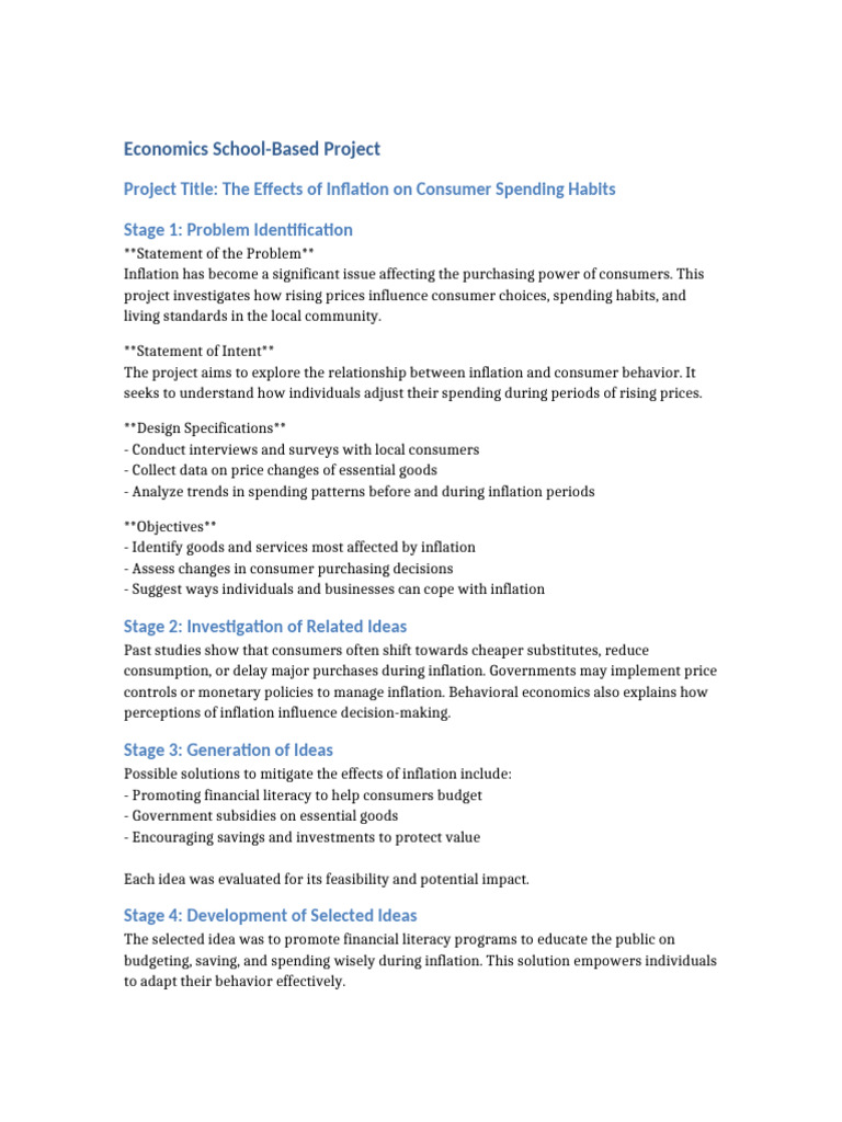 Economics Project Inflation | PDF | Inflation | Behavior