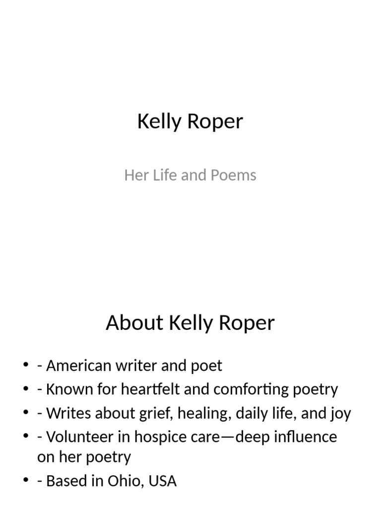 Kelly Roper: Poems of Healing and Joy | PDF