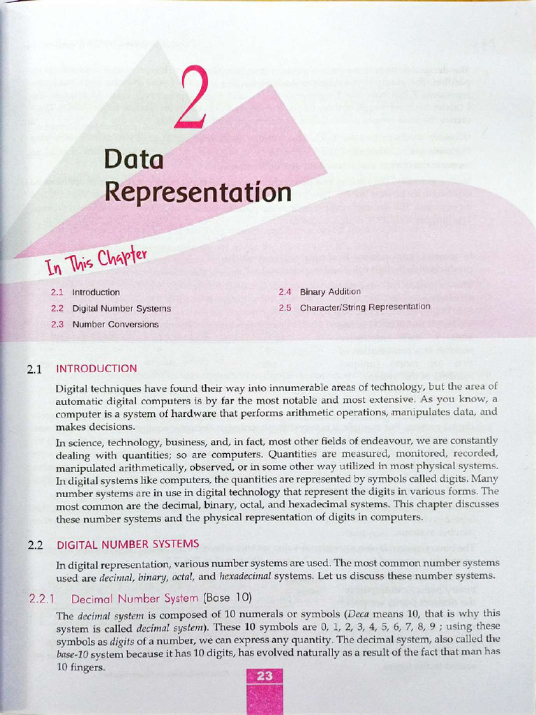 Data Representation Chapter - 2 | PDF