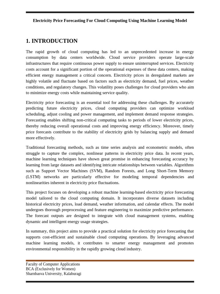 Electricity Price Forecasting Complete | PDF | Cloud Computing | Forecasting