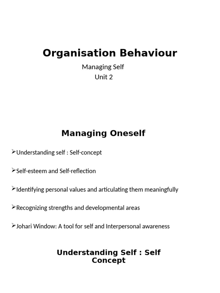 Organisation Behaviour - Unit 2 | PDF