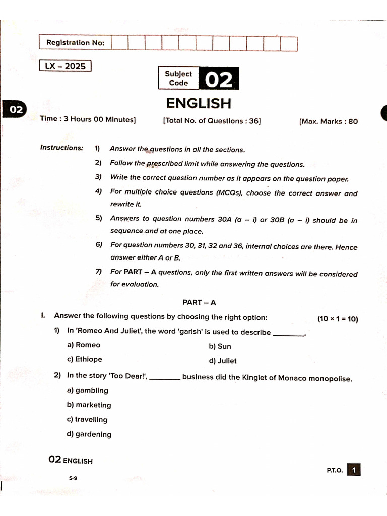 ENGLISH 2PU 3rd EXAM 2025 | PDF