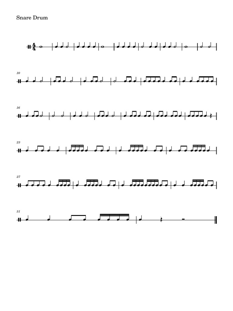 Snare Exersice With Semiquavers-Snare - Drum | PDF