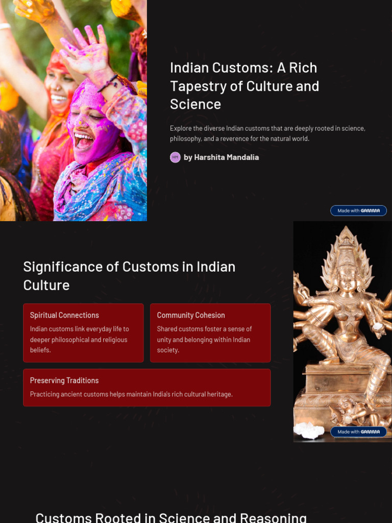 Indian Customs A Rich Tapestry of Culture and Science. | PDF | Ayurveda ...