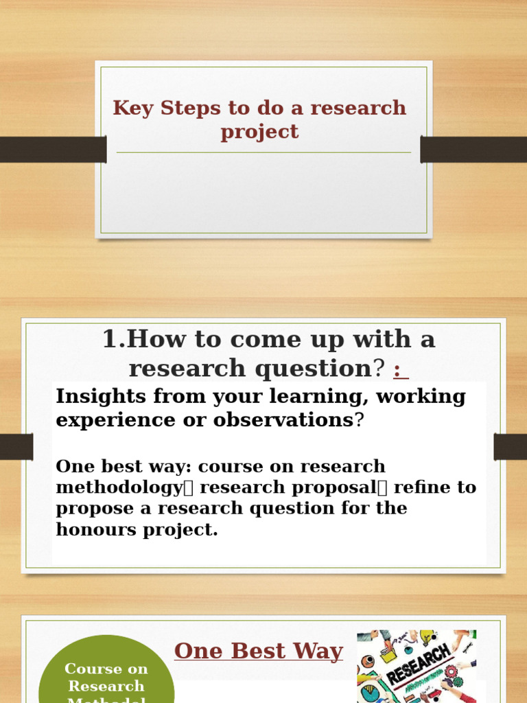 Key Steps To Do A Research Project | PDF
