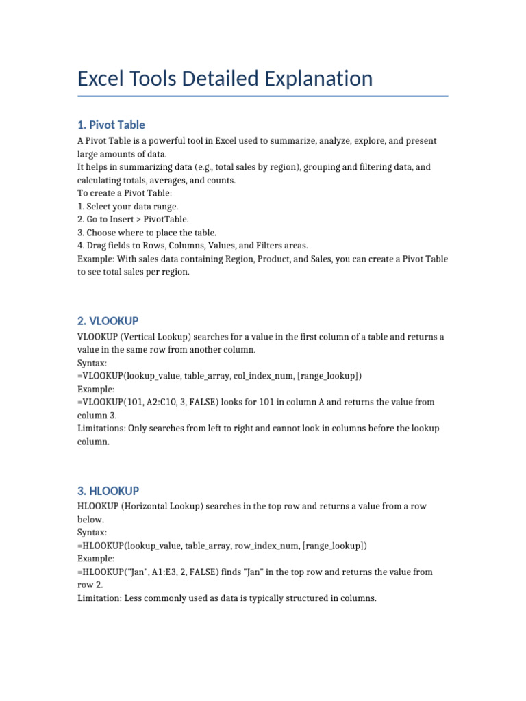 Excel Features Detailed | PDF | Information Retrieval | Software Engineering