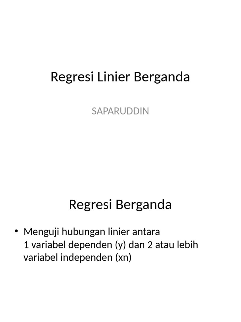 Panduan Regresi Linier Berganda | PDF