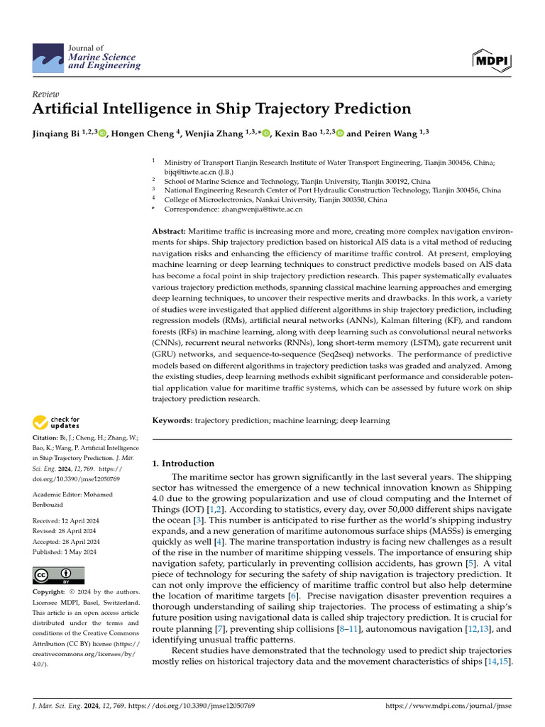 Artificial Intelligence in Ship Trajectory Prediction | PDF | Regression Analysis | Machine Learning