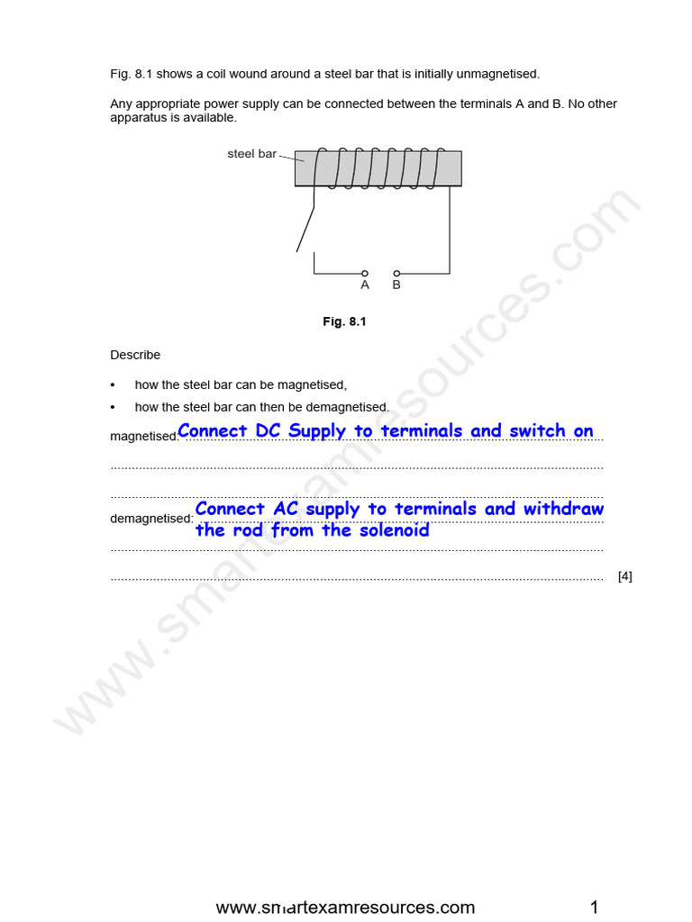 Physics 4.3.1-Magnetising-Demagnetising (Smartexam) | PDF | Electrical ...