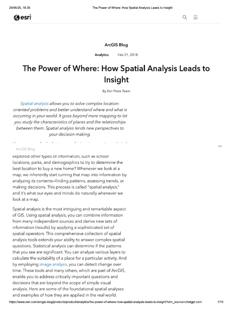How Spatial Analysis Leads To Insight | PDF