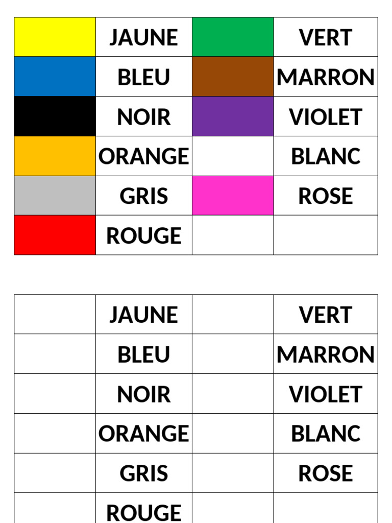 Jeu Des Couleurs | PDF
