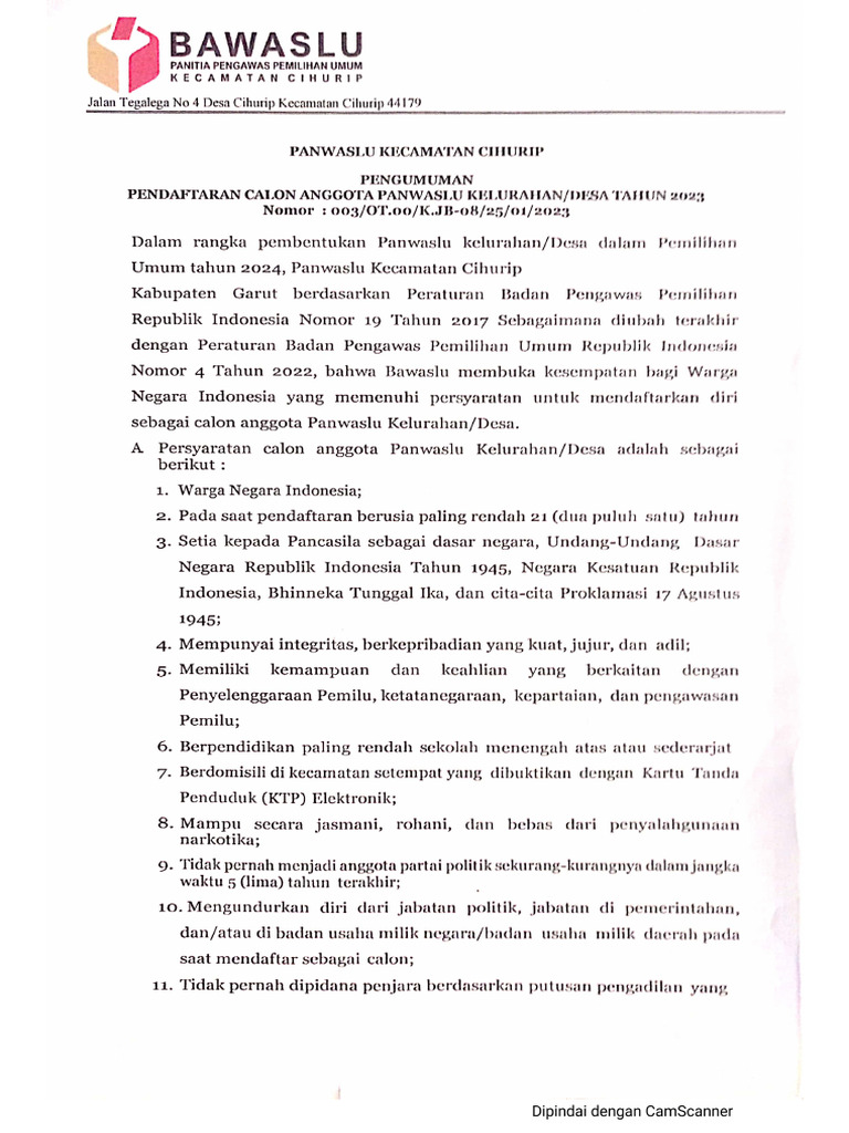 Pengumuman Rek PKD | PDF