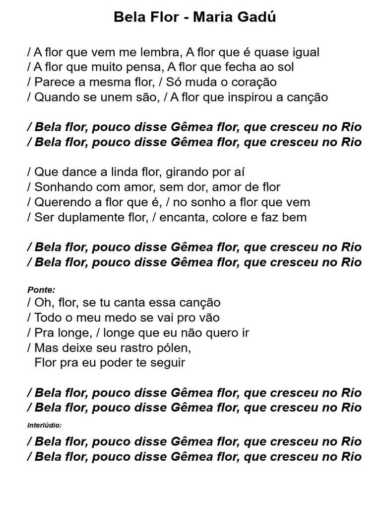 Bela Flor: A Canção de Maria Gadú | PDF