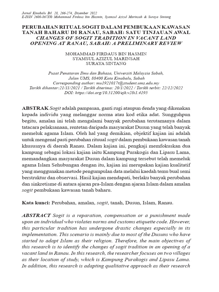 15 Perubahan Kinabalu 28 Doi | PDF