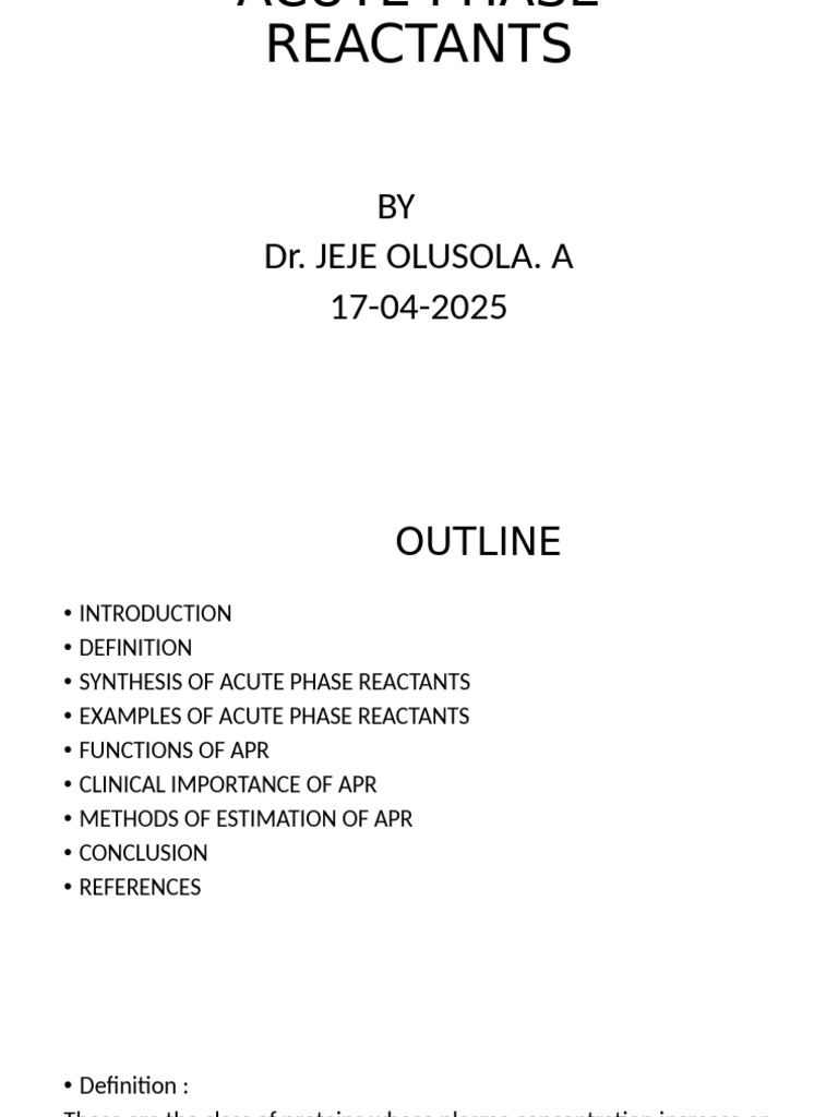 Acute Phase Reactants | PDF | C Reactive Protein | Inflammation