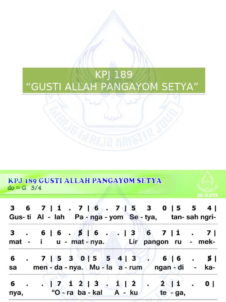 KPJ 189 - Gusti Allah Pangayom Setya | PDF