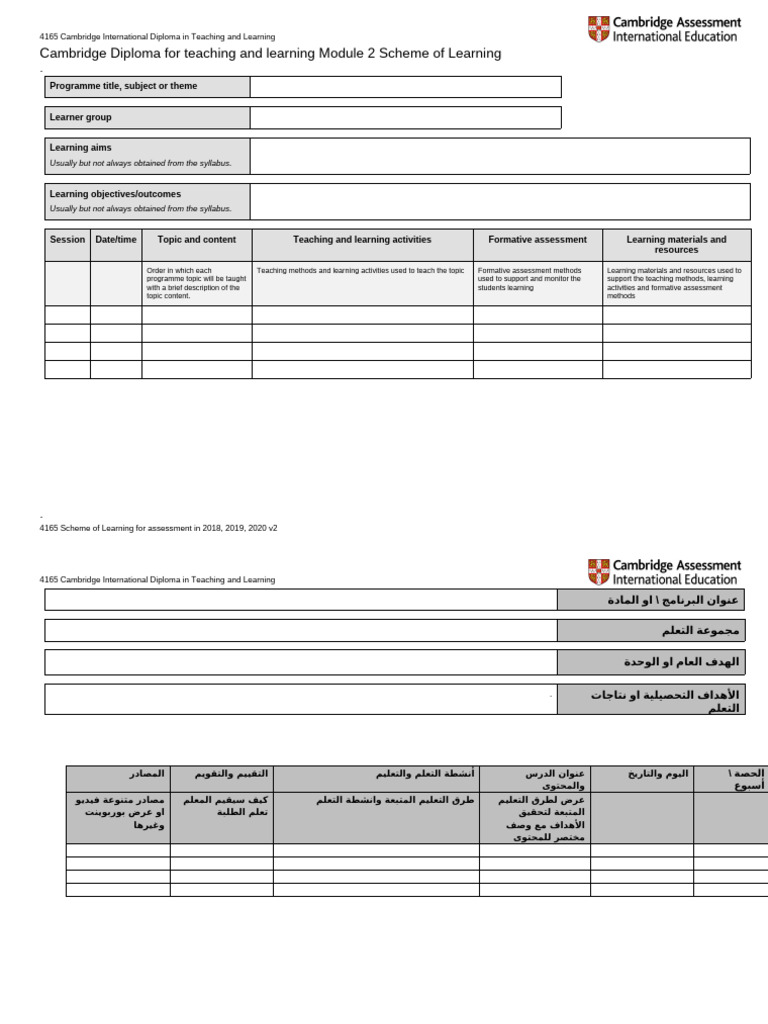 Module 2 Scheme of Learning Template v2 | PDF | Learning | Teaching Method