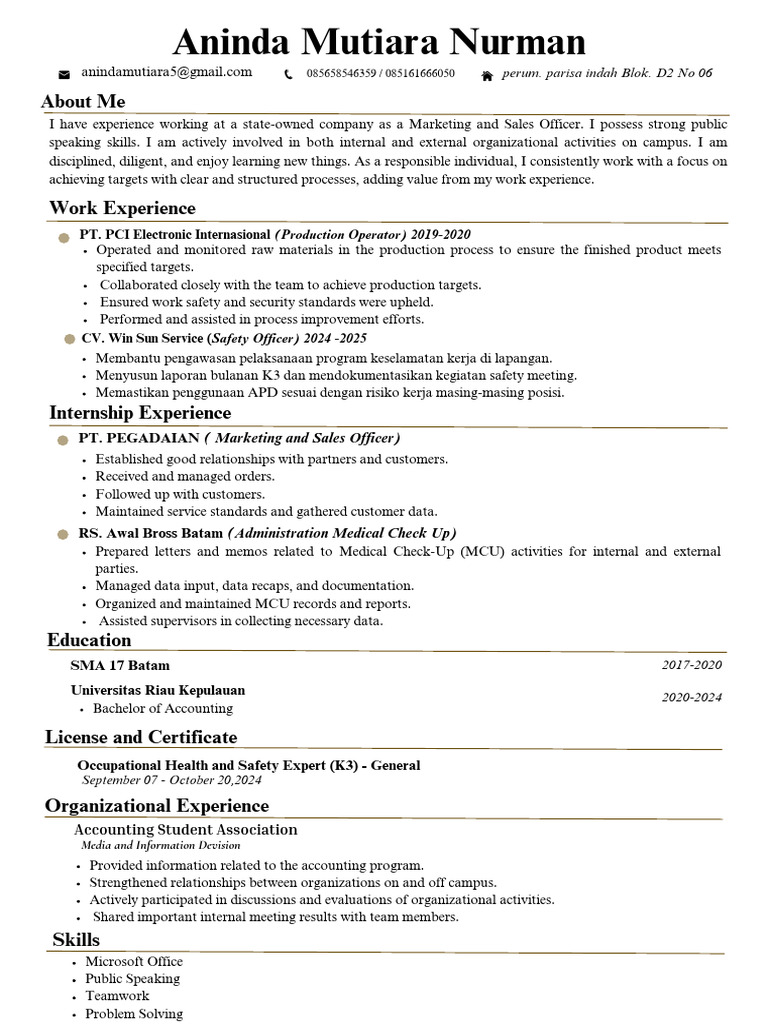 CV. ANINDA MUTIARA NURMAN - Compressed | PDF | Business