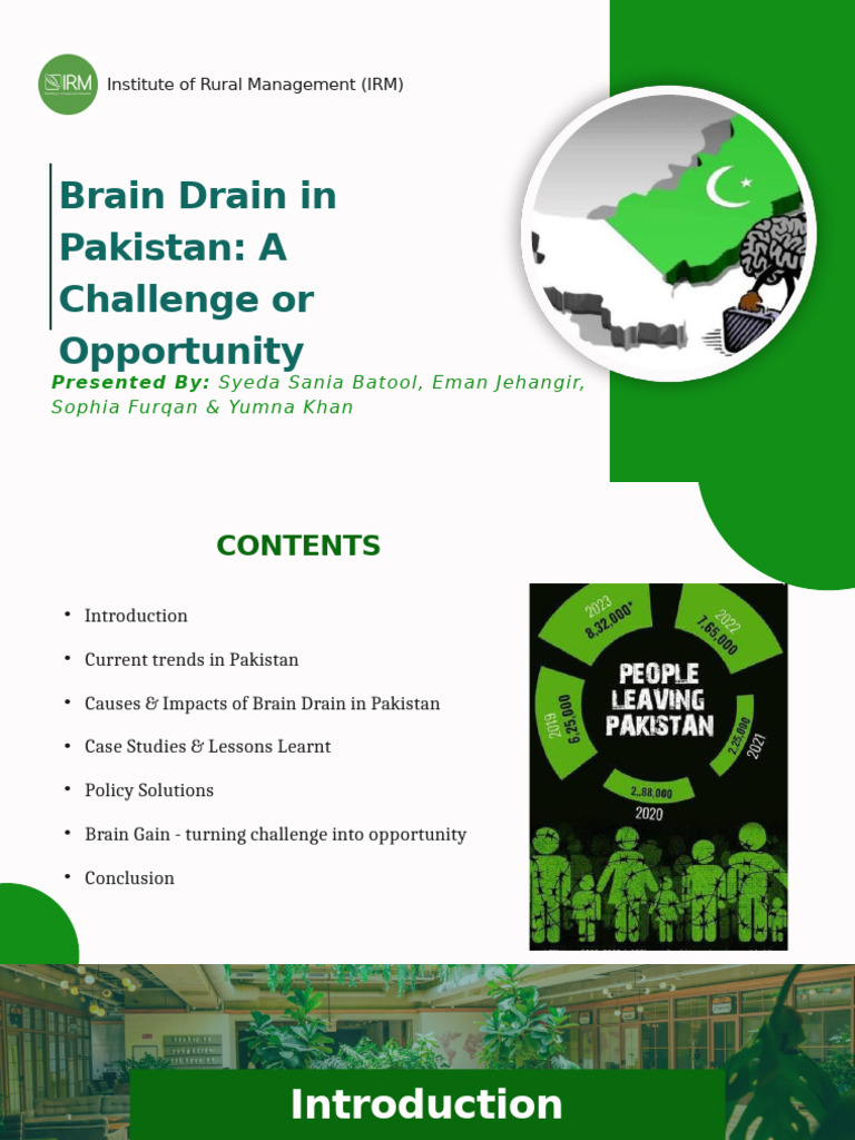 IRM Presentation - Brain Drain in Pakistan | PDF | Human Capital Flight ...