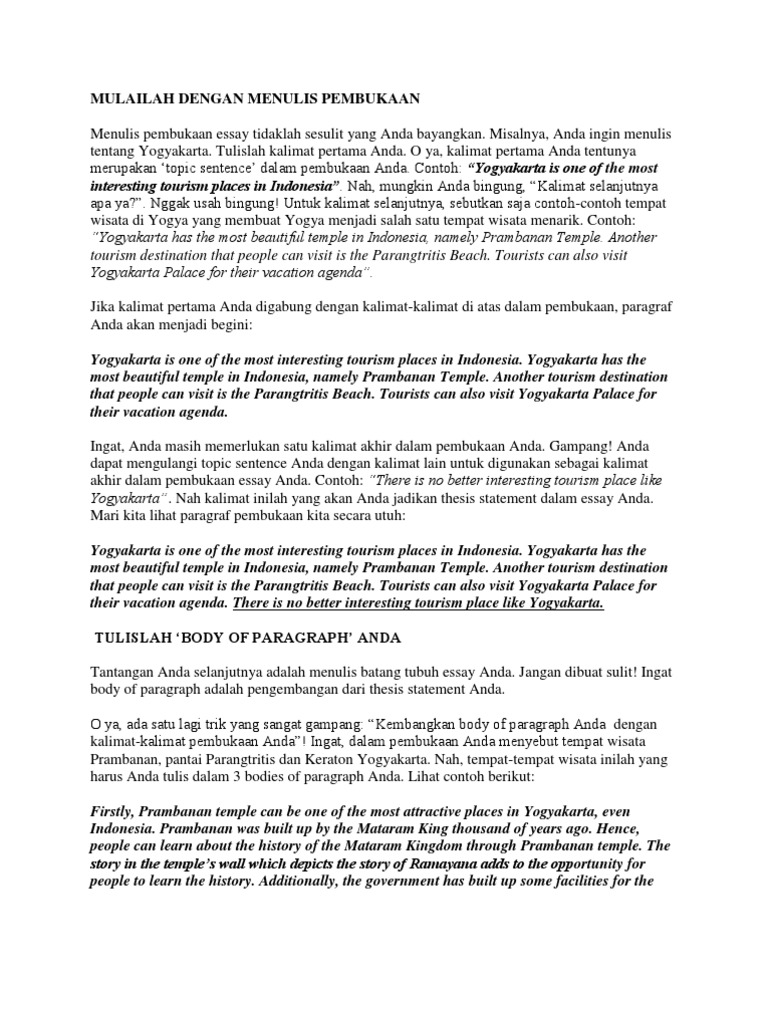 Essay English | PDF | Rekreasi | Pariwisata