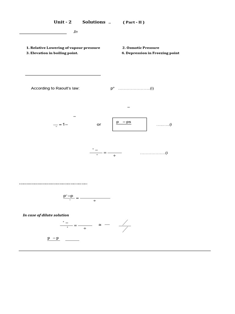 Unit-2 Solutions (Part-II) PDF | PDF | Quantity | Chemistry