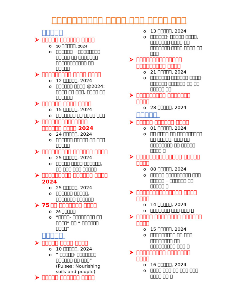 Important Days and Theme | PDF
