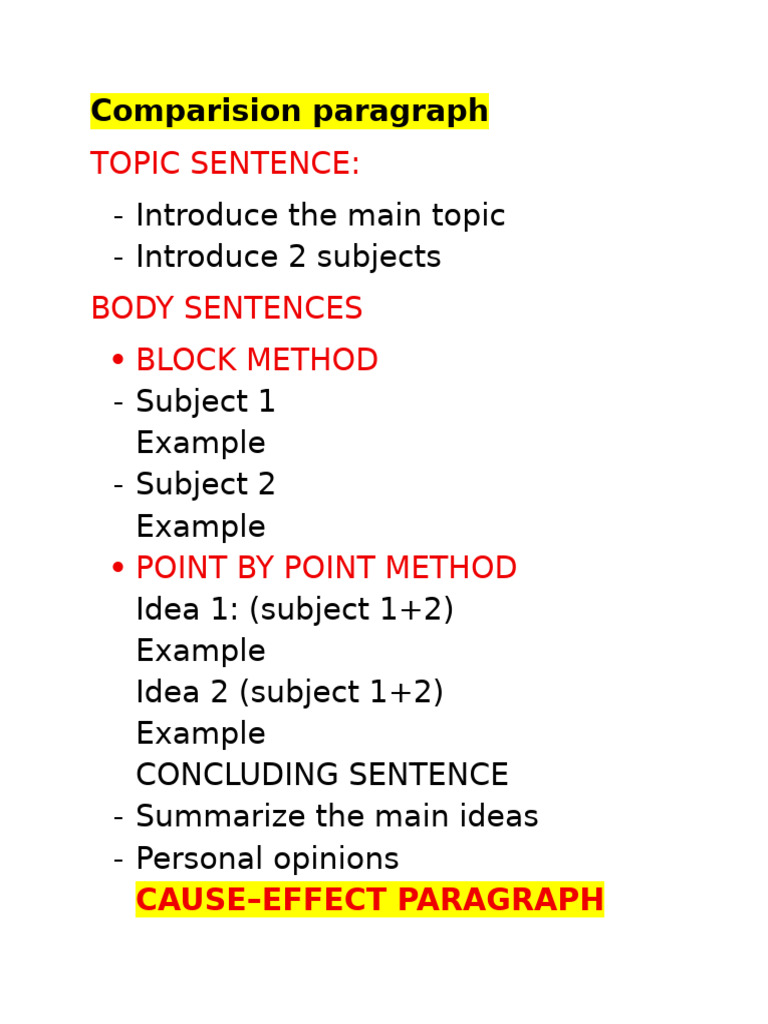 Comparison and Cause-Effect Writing Guide | PDF