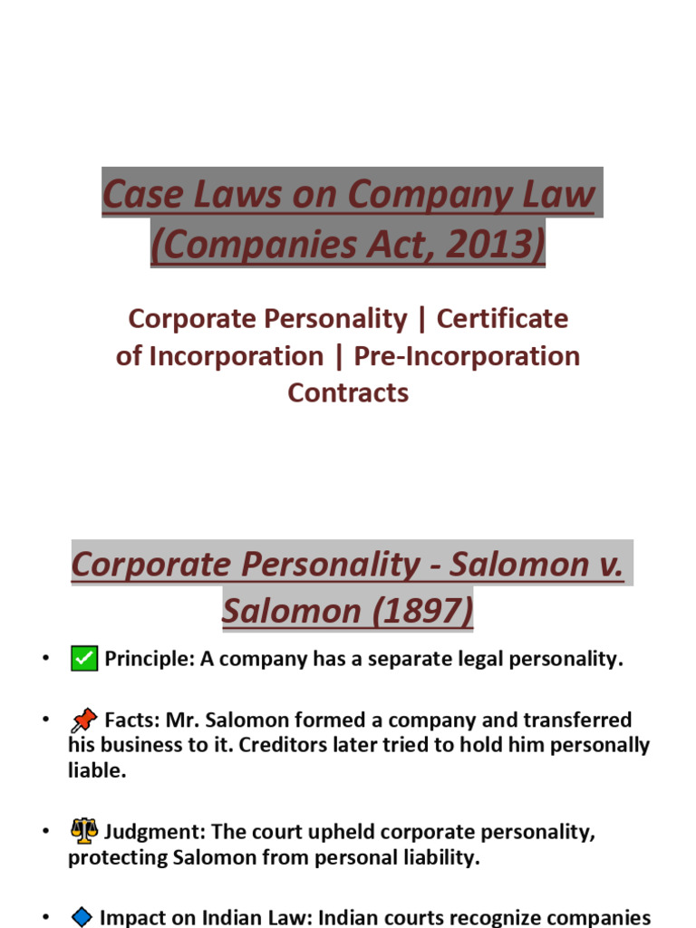 Company Law Case Laws | PDF
