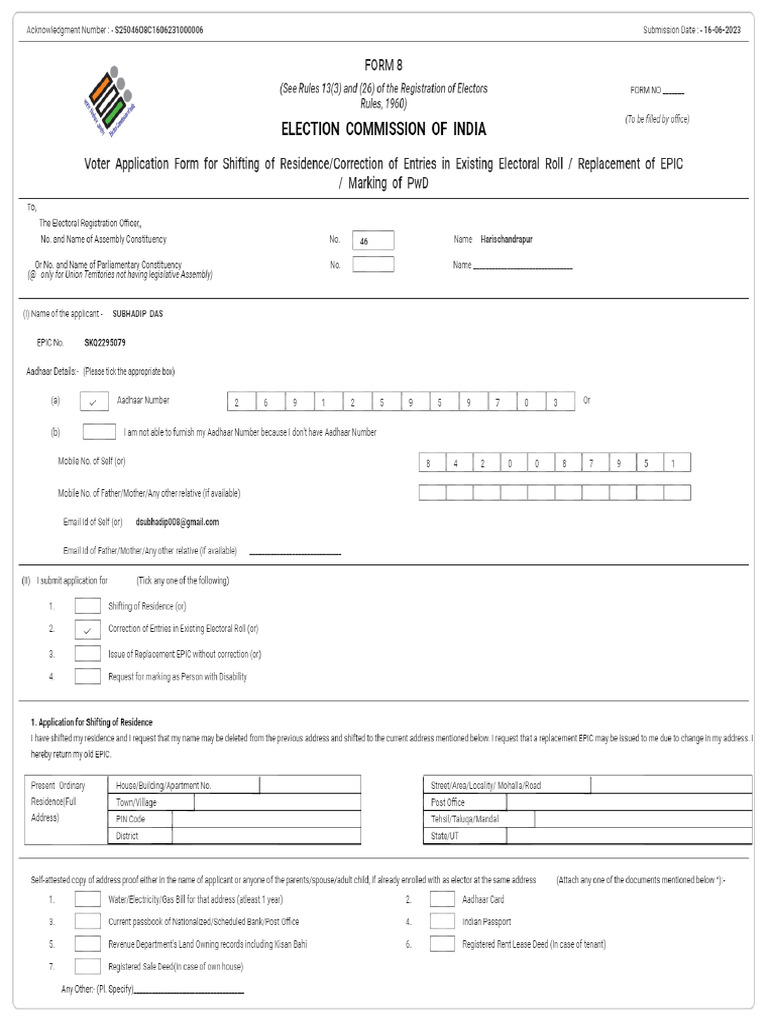 Voter Acknowledgement | PDF