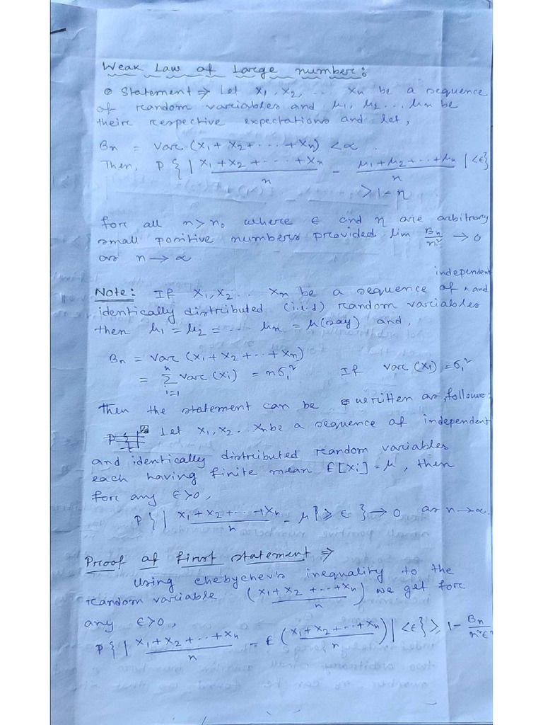Weak Law and CLT | PDF