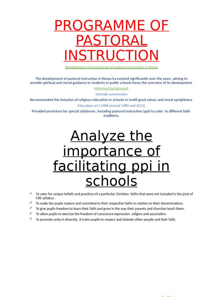 Importance of Pastoral Instruction in Schools | PDF | Faith