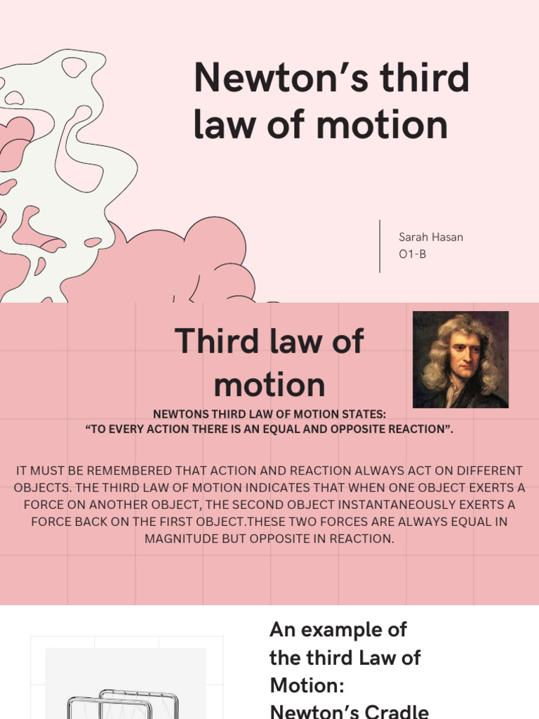 Newton's Third Law of Motion Presentation | PDF