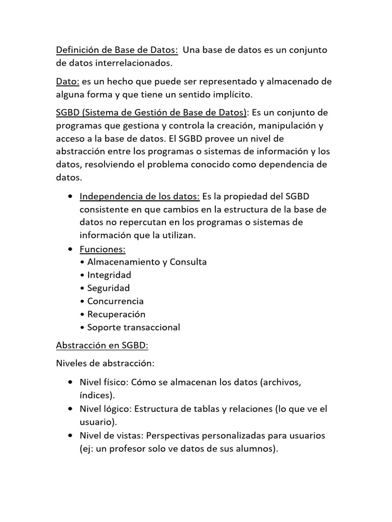 Resumen Base de Datos | PDF | No Sql | Mongo Db