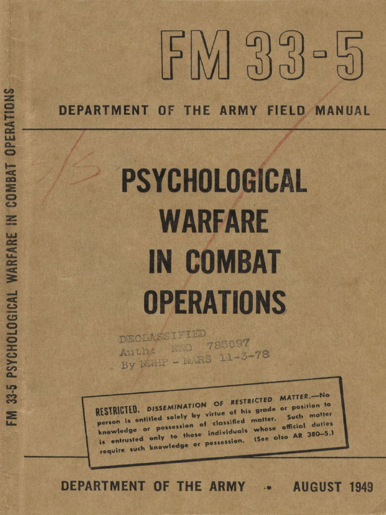 FM 33-5 - Psychological Warfare in Combat Operations - PDF Room | PDF ...