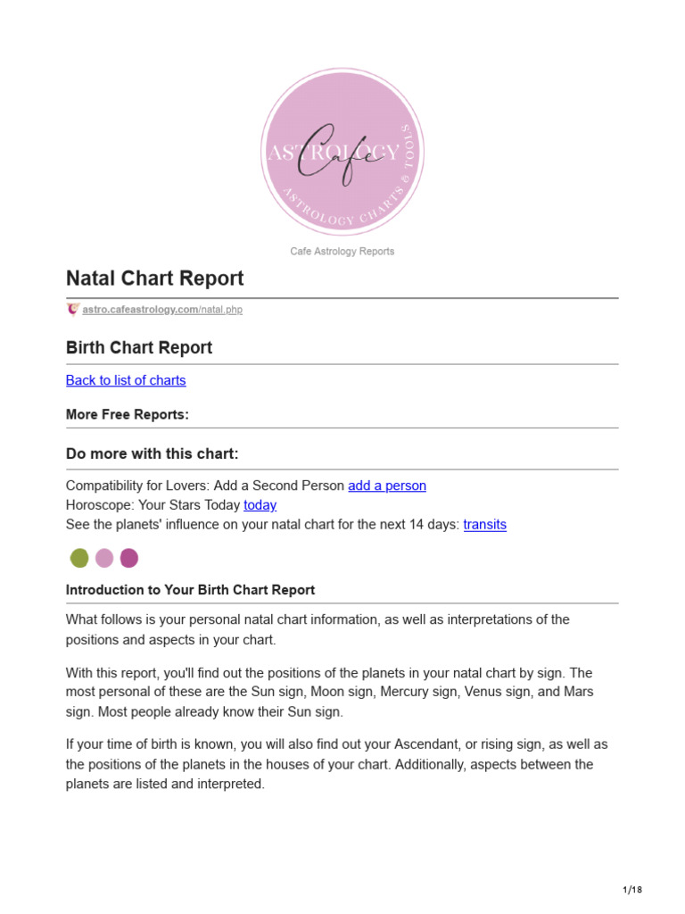 Carl Jung's Natal Chart Analysis | PDF | Planets In Astrology | Horoscope