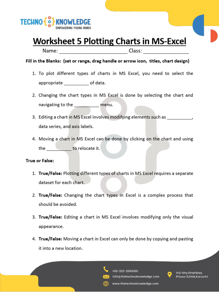 Excel Charting Worksheet Guide | PDF | Microsoft Excel | Chart