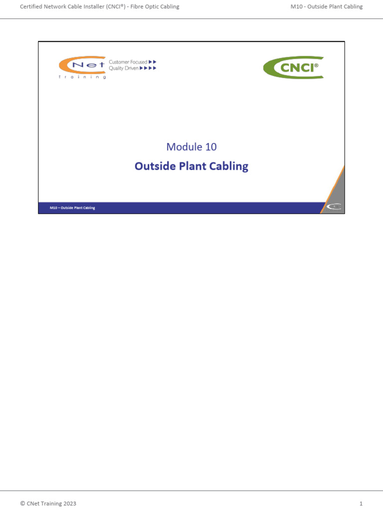 Outside Plant Cabling Overview | PDF | Duct (Flow)