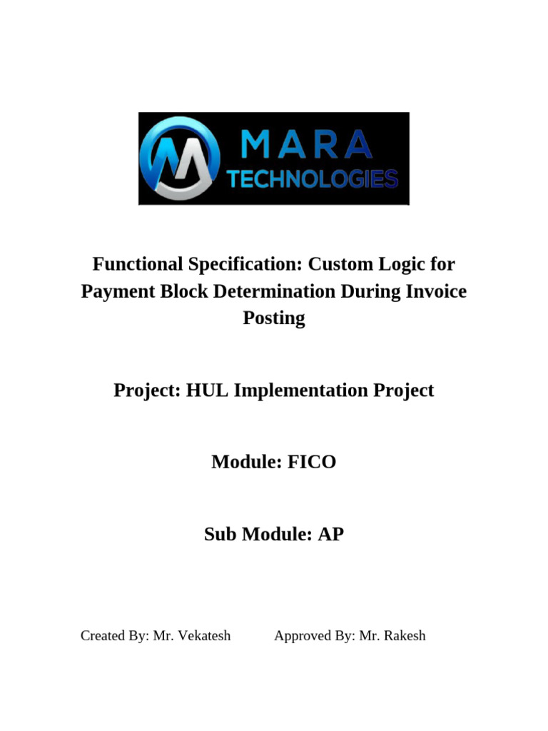 FS FICO E Payment Block Determination MIRO | PDF | Software Engineering ...