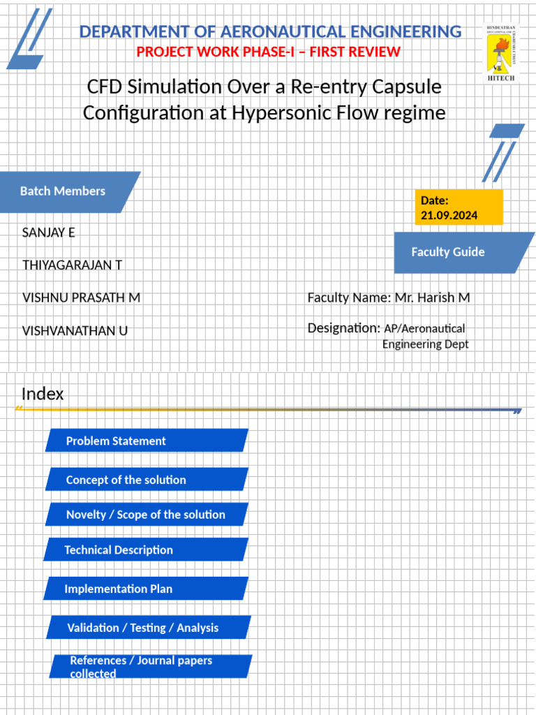 CFD Simulation Over A Re-Entry Capsule Configuration at Hypersonic Flow ...