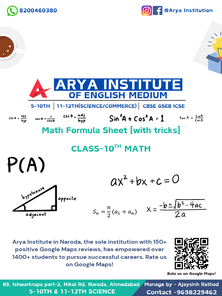 2025-Math Formula Sheet (With Tricks) PDF | PDF | Quadratic Equation ...