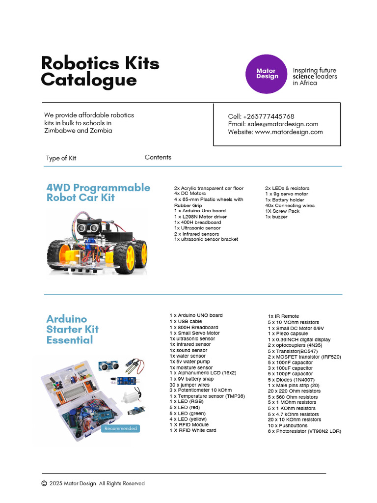 Affordable Robotics Kits for Schools | PDF | Sensor | Arduino